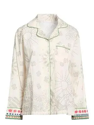 ARIZONA LOVE Woven Two-tone Shirt With Embroidered Details - White
