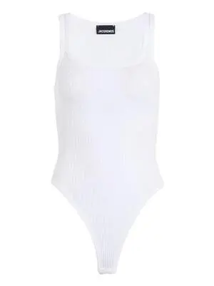 Jacquemus Ribbed Jersey Bodysuit - White