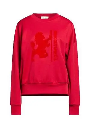 SEMICOUTURE Crewneck Flocked Logo Sweatshirt - Red