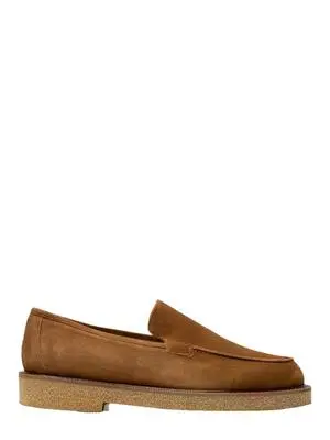 CHUCKIES Round-toe Suede Loafers - Brown