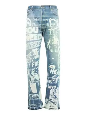 BETTER WITH AGE Graphic-print Jeans - Blue