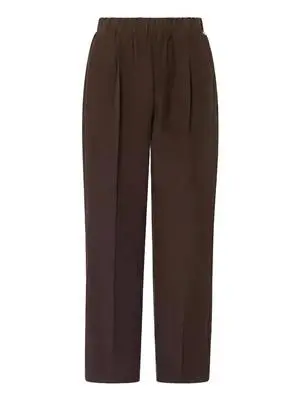 Liu Jo Elasticated-waistband Pressed-crease Trousers - Brown