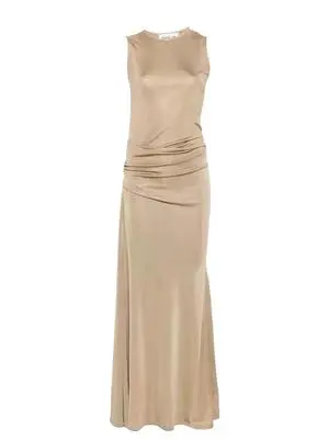 Tove Lelani Ruched Maxi Dress - Neutrals