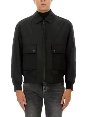 BOSS Flap-pocket Collared Jacket - Black