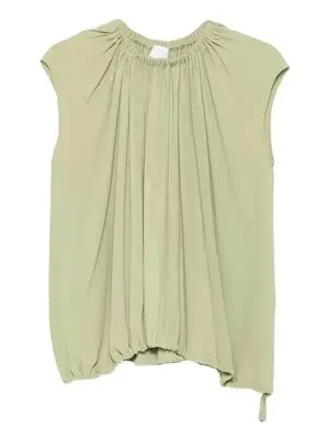 Sú Sleeveless Blouse With Gathered Neck - Green
