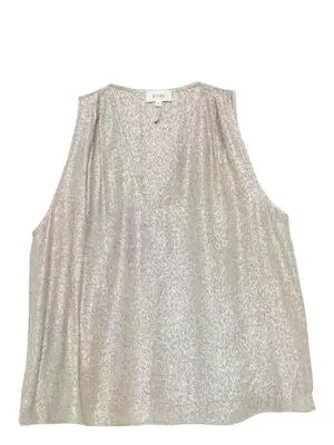 DIEGA Taoda Herringbone-Pattern V-Neck Top