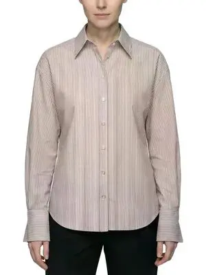 Brunello Cucinelli Striped Long-sleeve Button-down Shirt - Red