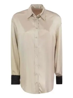 Brunello Cucinelli Contrast-cuff Shirt - Neutrals