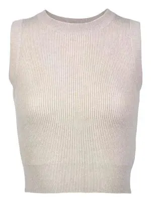 Brunello Cucinelli Ribbed-knit Top - Neutrals