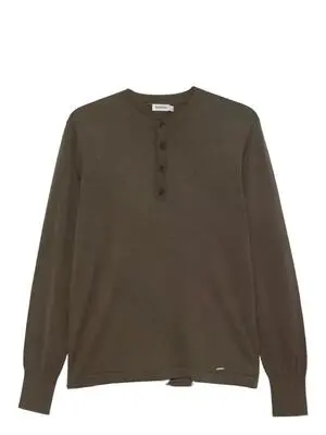 Simkhai Long-sleeve Button-placket Sweater - Green