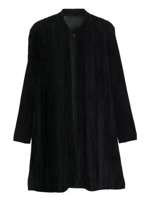 Issey Miyake Plissé-effect Coat - Black