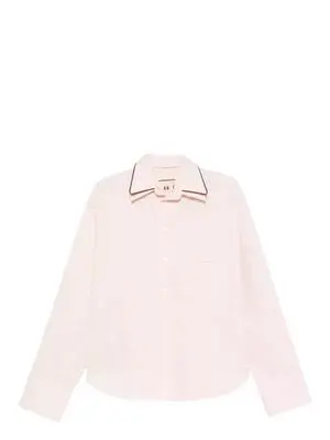 Plan C Contrast-trimmed Chest-pocket Shirt - Pink
