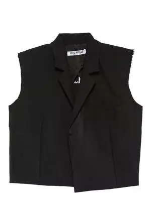 LUTZ HUELLE Frayed-edge Gilet - Black