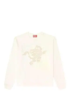 DIESEL® Embroidered Graphic-print Sweater - Neutrals