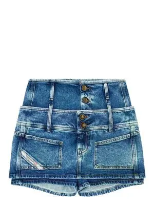 DIESEL® Double-waistband Denim Skort - Blue