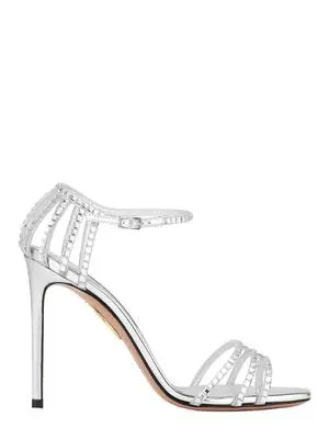 AQUAZZURA Sensation Crystal Heeled Sandals - Silver