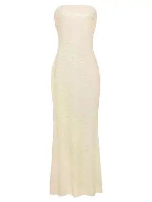 SIMONMILLER Sculpty Sequin-embellished Strapless Maxi Dress - Neutrals
