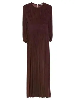 Zimmermann Luna Pleated Long-sleeve Dress - Red