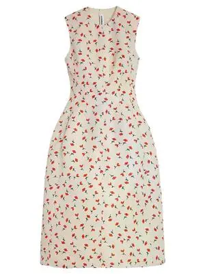 JIL SANDER Printed Midi Dress - Neutrals