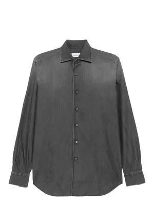ALESSANDRO GHERARDI Denim-effect Long-sleeve Shirt - Grey