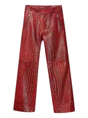 Camper Leather Trousers - Red