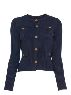 TWINSET Ribbed-knit Button-up Cardigan - Blue