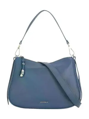 COCCINELLE Grained Leather Shoulder Bag - Blue