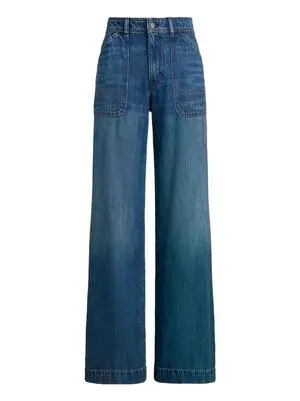 Ralph Lauren Patch-pocket Wide-leg Jeans - Blue