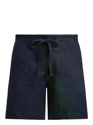 Ralph Lauren Drawstring Linen Shorts - Blue