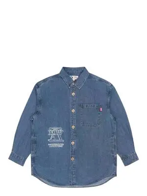 AAPE BY *A BATHING APE Logo-embroidered Button-down Denim Shirt - Black