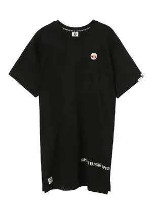 AAPE BY *A BATHING APE Moonface Logo-patch T-shirt Dress - Black