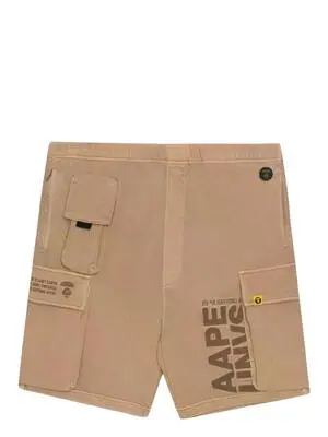 AAPE BY *A BATHING APE Logo Detail Cargo Shorts - Neutrals