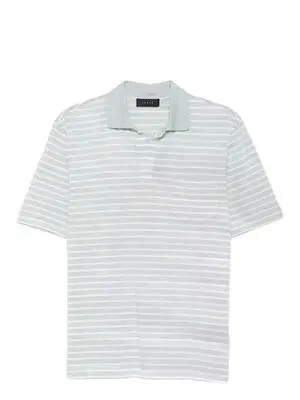 Sease Striped Polo-collar T-shirt - Blue