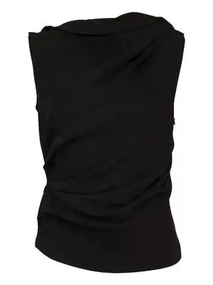 CLUB21 COLLECTION Draped Sleeveless Top - Black