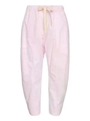 LEE MATHEWS Cotton-poplin Drawstring Trousers - Pink