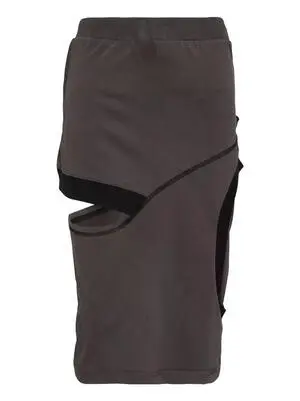 OPEN YY Color-block Cutout Midi Skirt - Grey