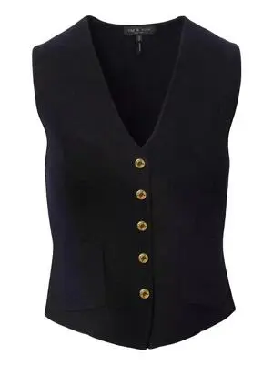 Rag & Bone Portia Button-up Waistcoat - Blue