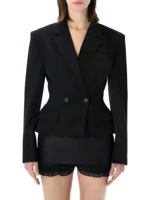Magda Butrym Double-breasted Peplum Blazer - Black
