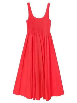 Xirena Florence Smocked Midi Dress - Red