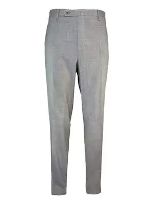 Incotex Straight-Leg Tropical Wool Trousers Grey
