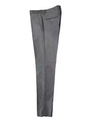 LUCIANO BARBERA Flat-Front Wool Trousers