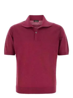 Zegna Knitted Polo Shirt - Red