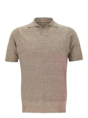 FILIPPO DE LAURENTIIS Mélange Polo Shirt - Neutrals