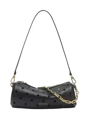 Manu Atelier Mini Cylinder Perforated Shoulder Bag - Black