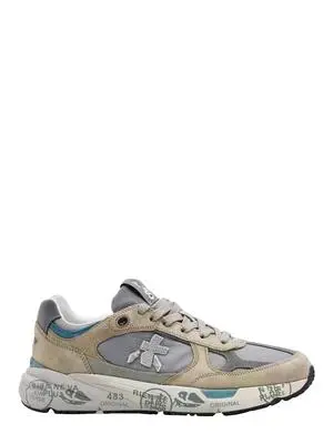 Premiata Mase 25 Logo-patch Panelled Sneakers - Neutrals