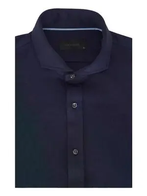 Greyson Pique Button-fastening Shirt - Blue
