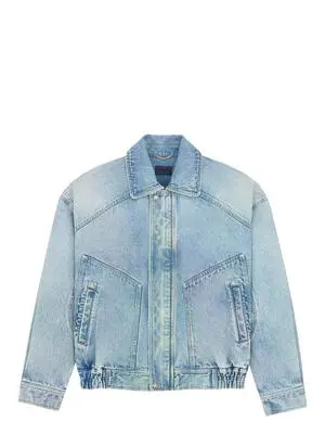Saint Laurent Acid-wash Denim Jacket - Blue
