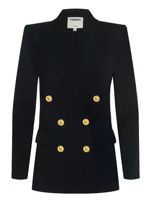 L'Agence Double-breasted Oversized Blazer - Black