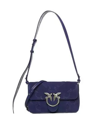 Pinko Love Birds Plaque Crossbody Bag - Blue