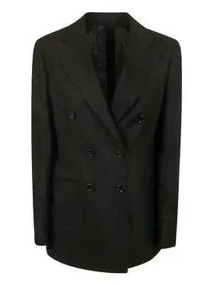 LARDINI Double-breasted Blazer - Black
